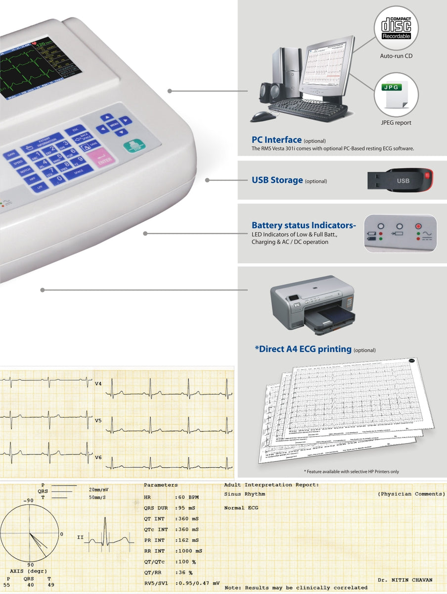 Buy RMS ECG Machine (3 Channel) Online - TenTabs